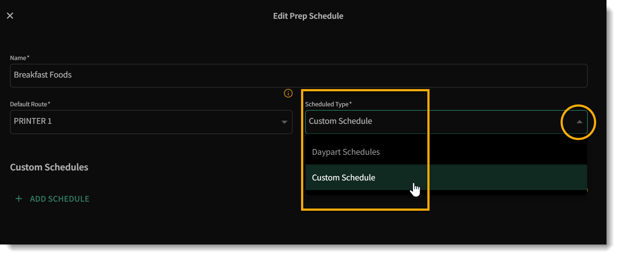 How to Configure Scheduled Type for Prep Schedules – SALIDO