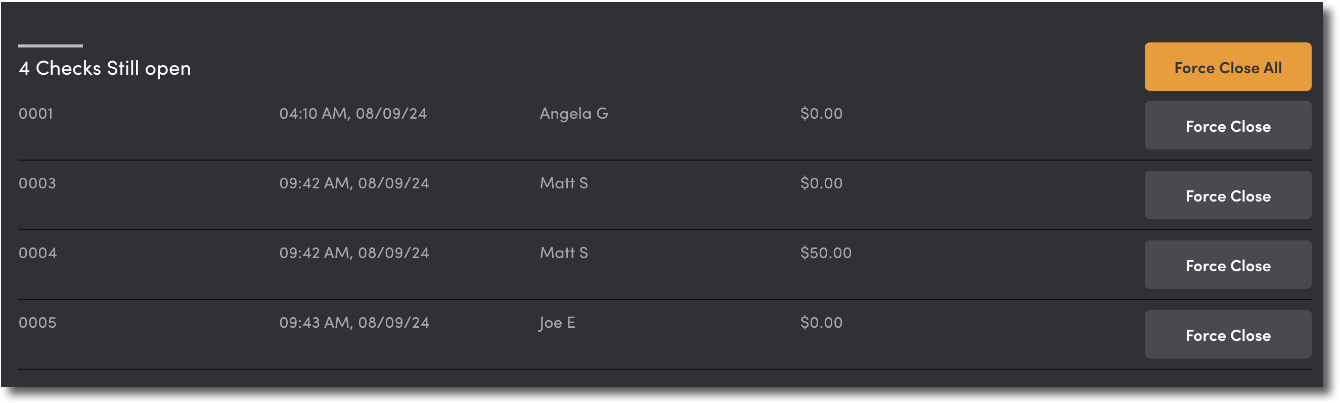 How to Force Close a Check in the POS – SALIDO